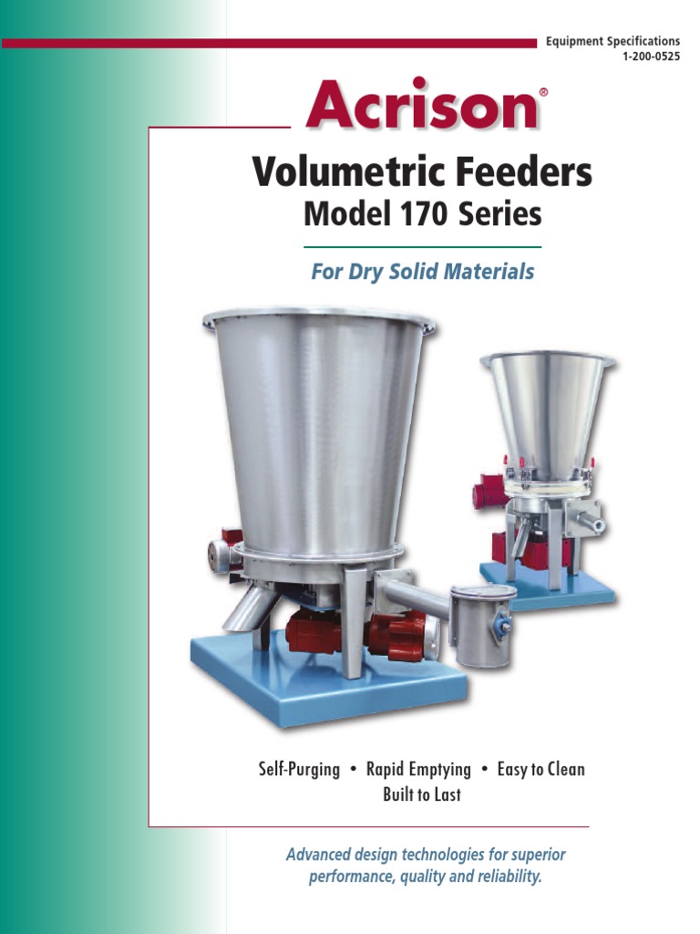 Volumetric Feeders: Acrison | PDF | Electric Motor | Equipment