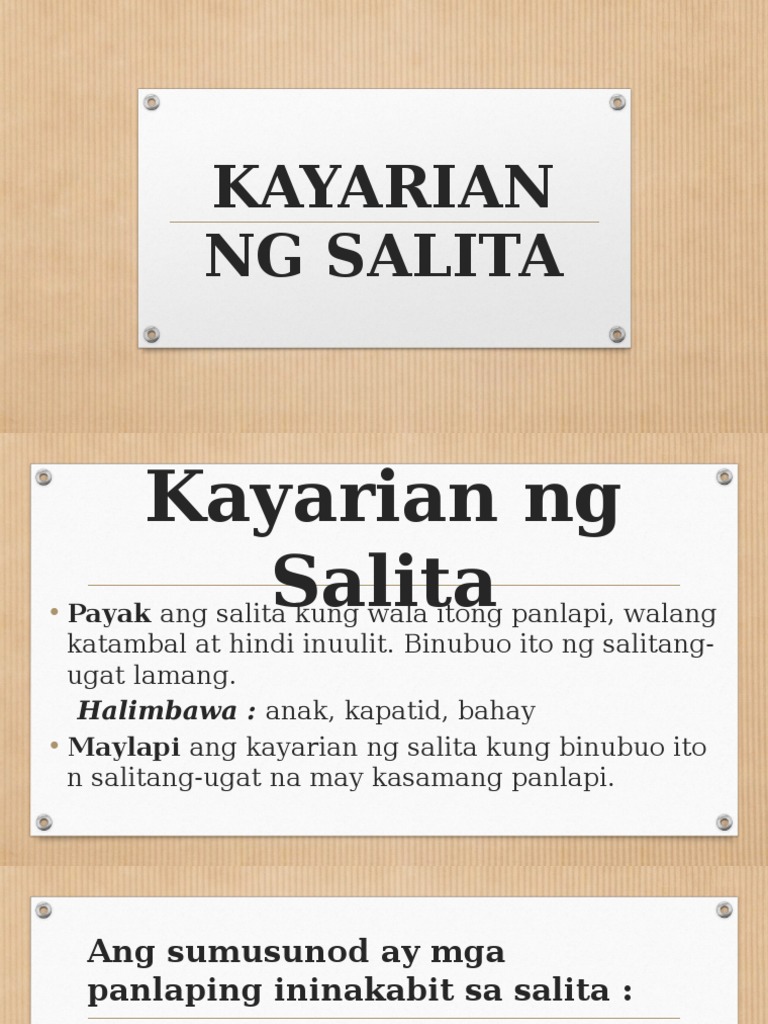 Kayarian Ng Salita