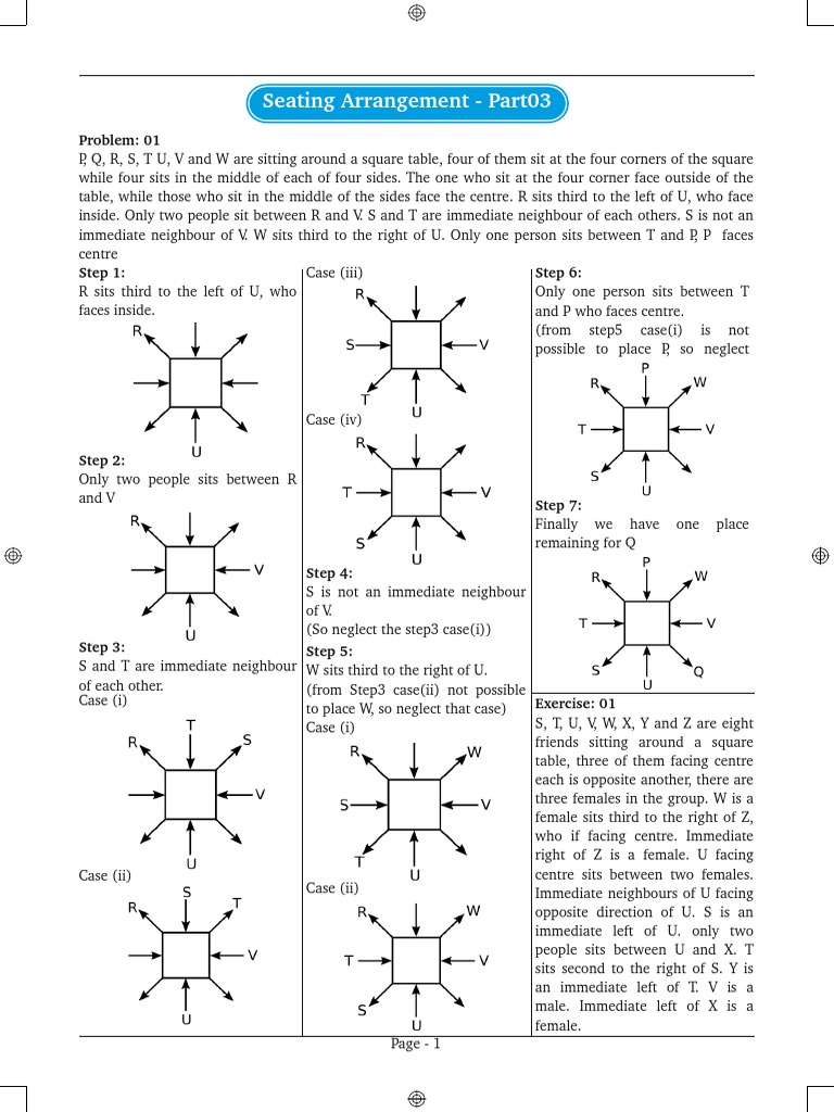 Seating Arrangement Problems Explained | PDF