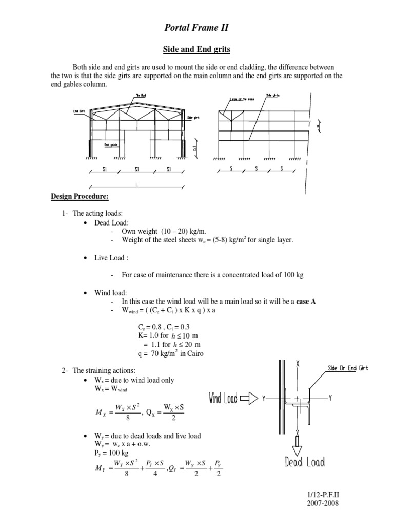 Portal Frame II: Side and End Grits | PDF | Classical Mechanics | Physics