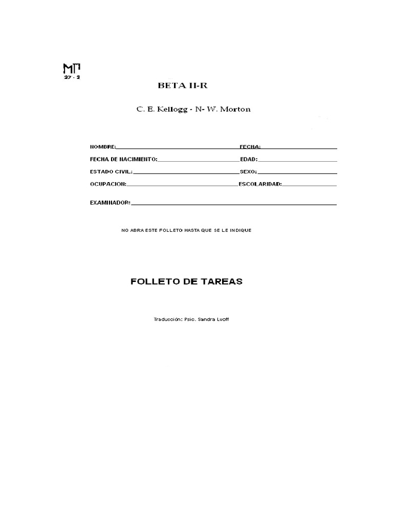 Cuadernillo de Ejercicios Army Beta II | PDF