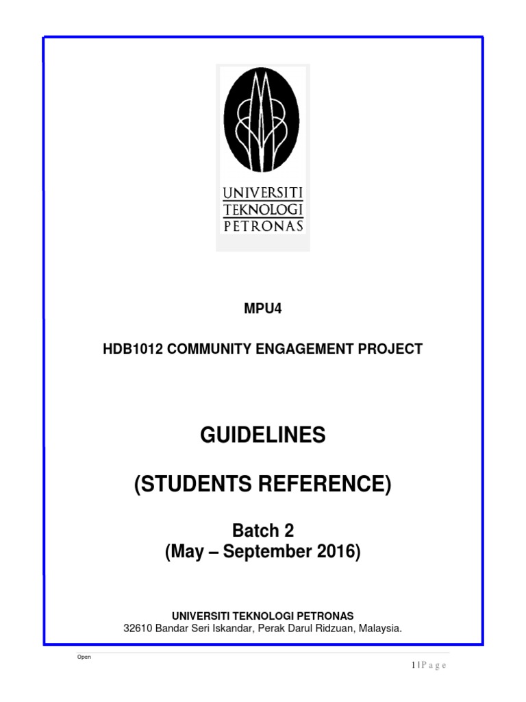 Mpu4 (Students Guidelines) May - September 2016 - Batch 2 | PDF ...