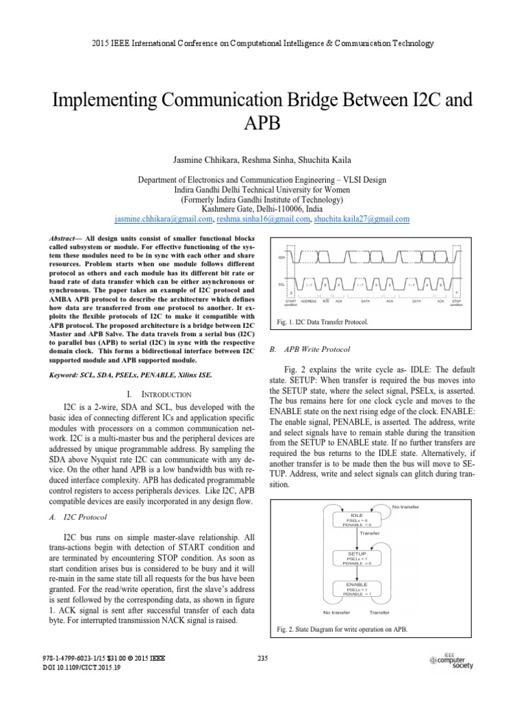 Implementing Communication Bridge Between I2c And Apb Pdf Areas Of Computer Science