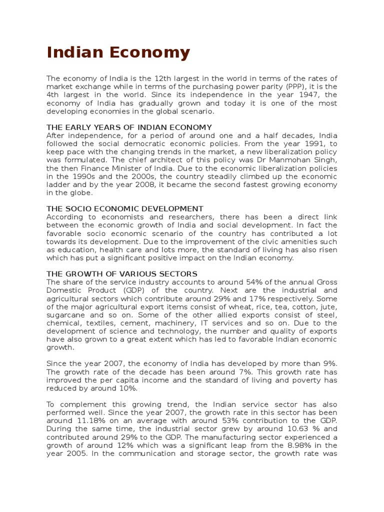 The Early Years of Indian Economy | PDF