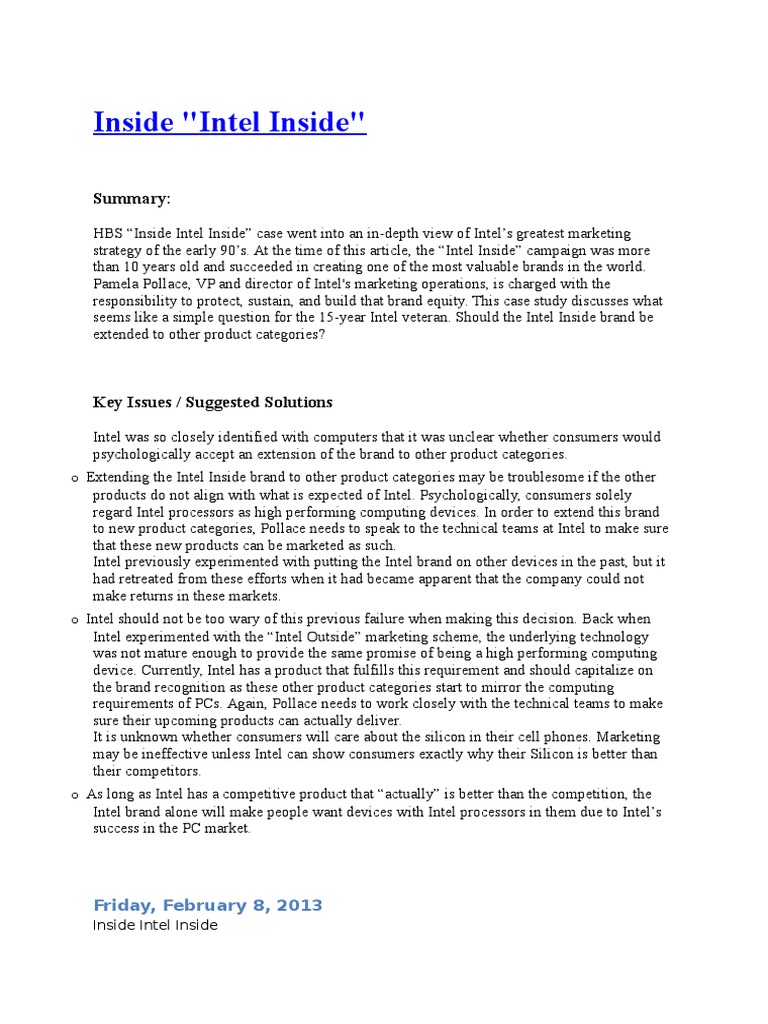 @REF Inside Intel Inside | PDF | Intel | Brand