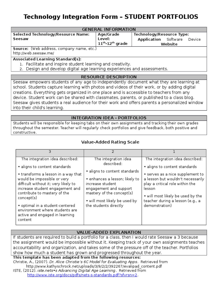 Student Portfolios with Seesaw | PDF | Cognition | Learning