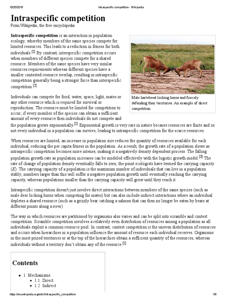 Intraspecific Competition - Wikipedia | Community Ecology | Biological ...