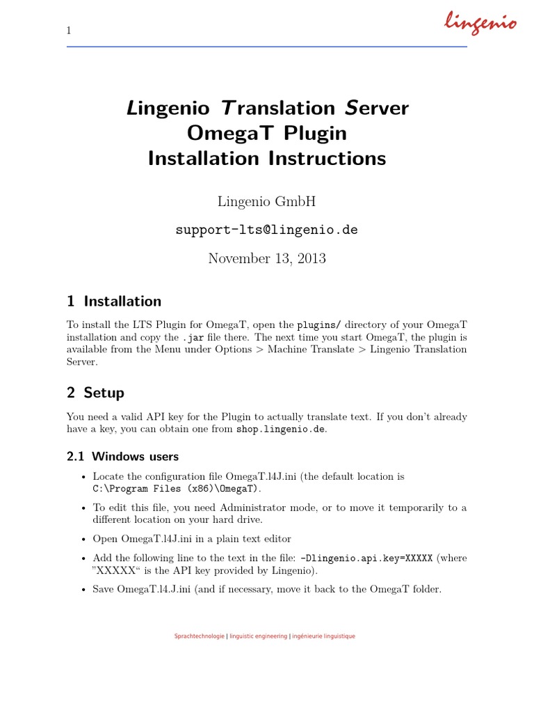 OmegaT LTS Plug-In Handbuch | PDF
