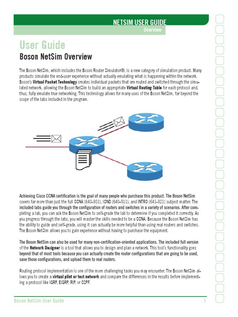 User Guide: Boson Netsim Overview | PDF | Computer Network | Command Line Interface