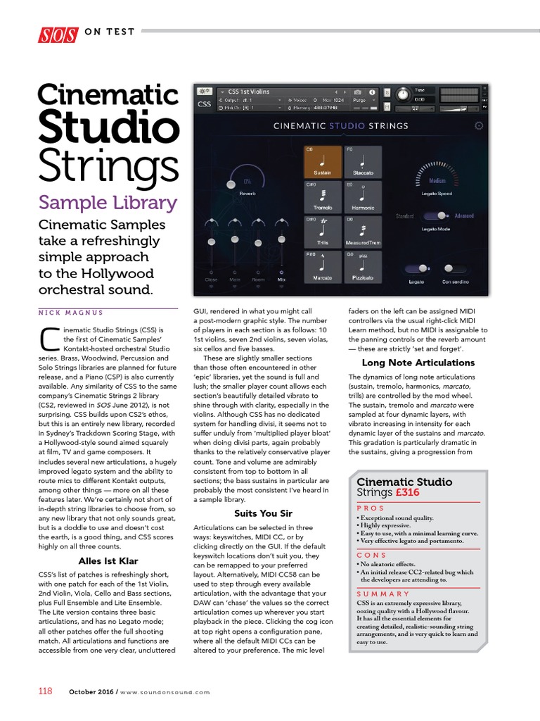 Cinematic Studio Strings | PDF | Violin | String Instruments