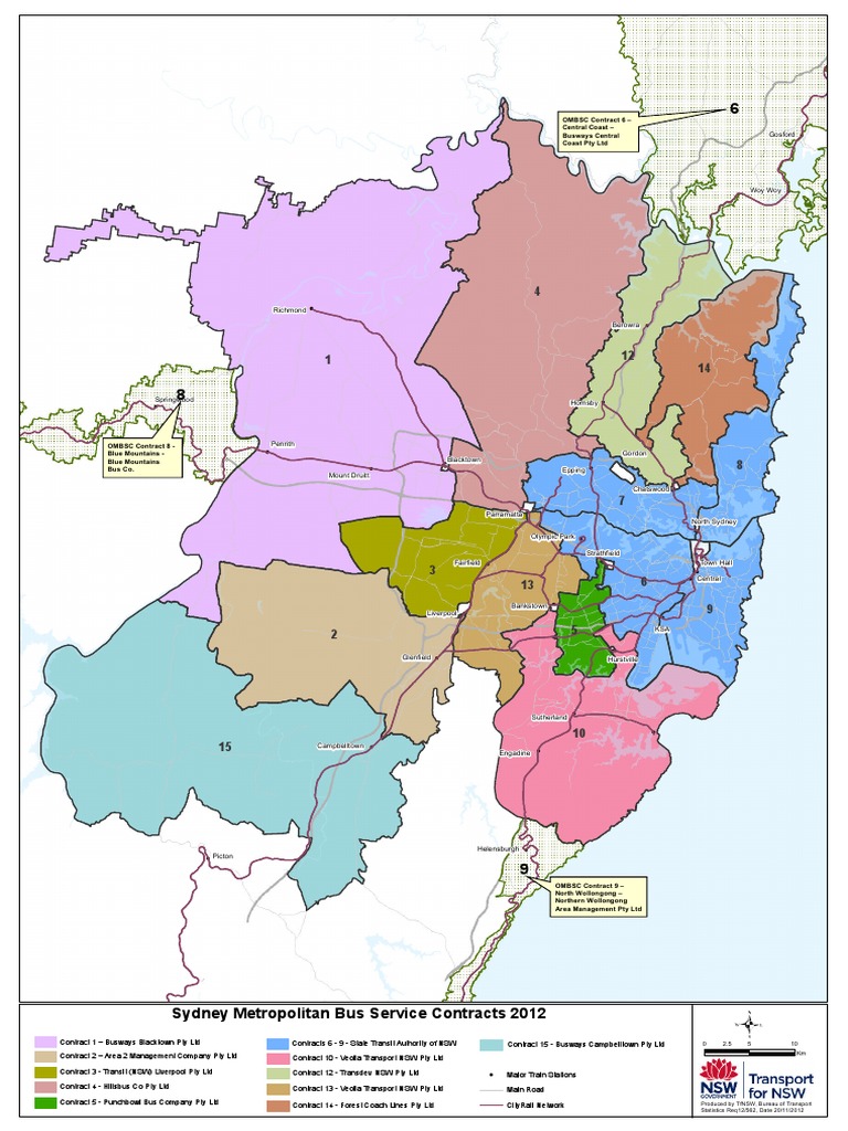 Sydney Bus Contract Map | PDF