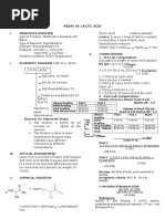 Assay of Lactic Acid | PDF | Titration | Chemistry