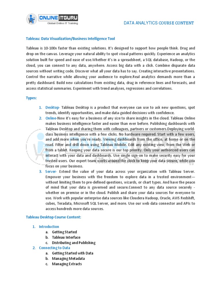 Data Analytics Online Training | PDF | Sas (Software) | Analytics