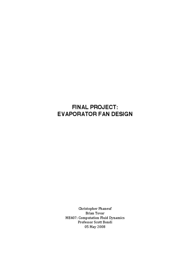 Evaporator Fan Design | PDF | Mechanical Fan | Power Inverter