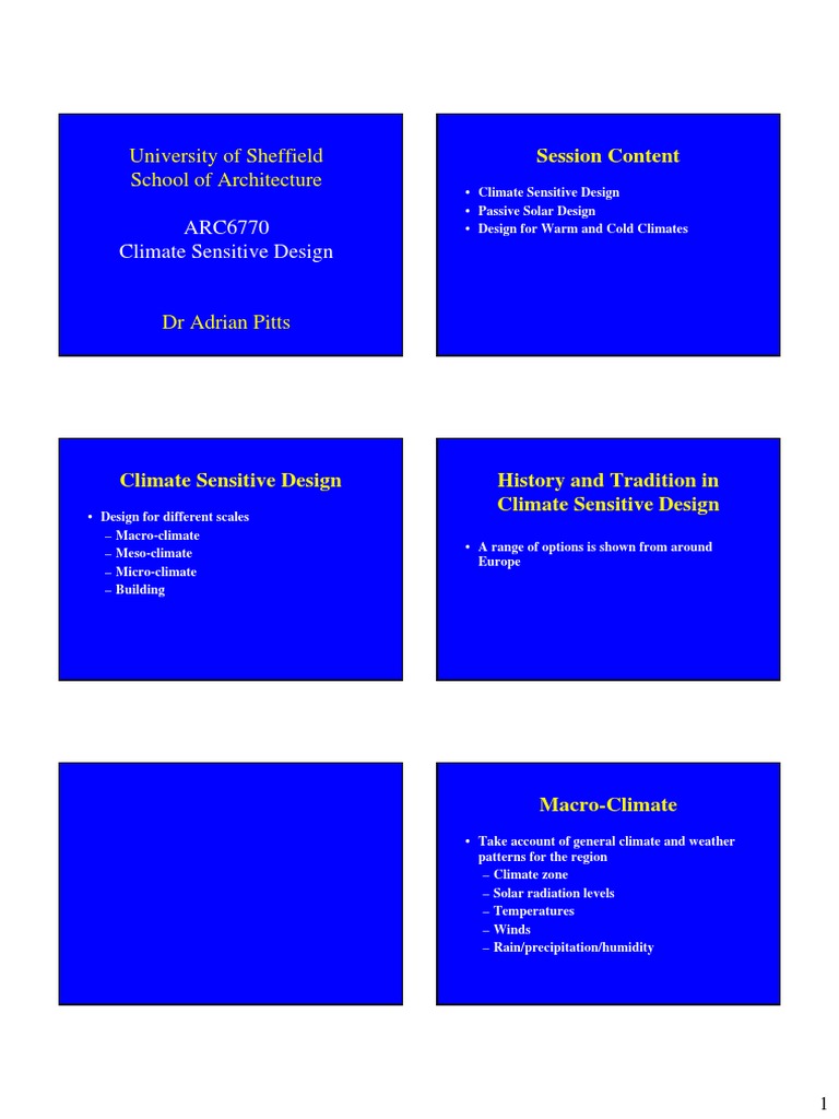 Climate Sensitive Design | PDF