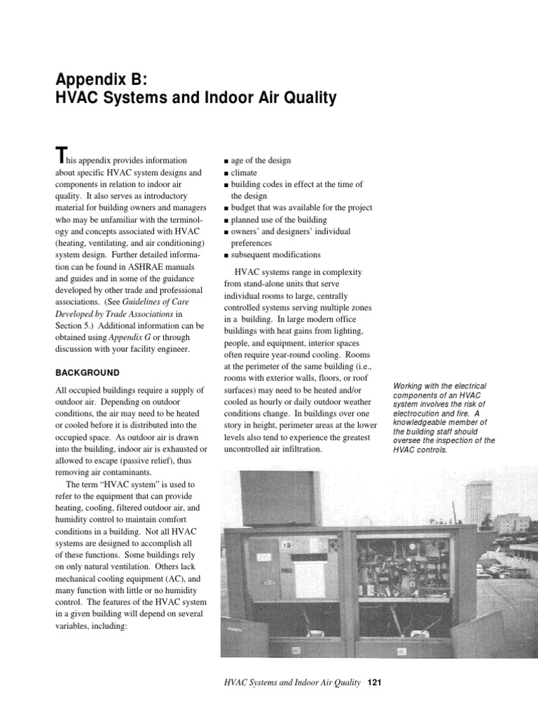 Appendix B: HVAC Systems and Indoor Air Quality: Developed by Trade ...