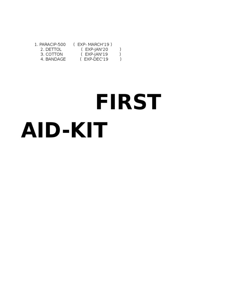 Firstaid Kit | PDF