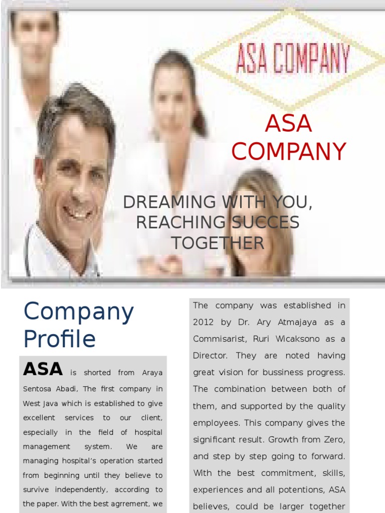 ASA Company: Dreaming With You, Reaching Succes Together | PDF ...