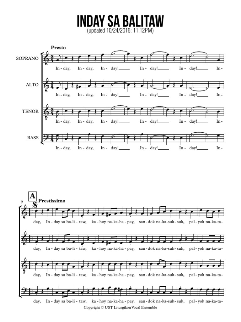 Inday Sa Balitaw - Full Score