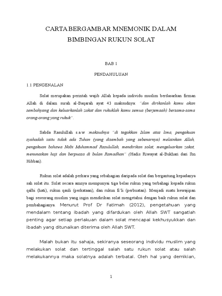 Carta Bergambar Mnemonik Dalam Bimbingan Solat | PDF | Sains ...