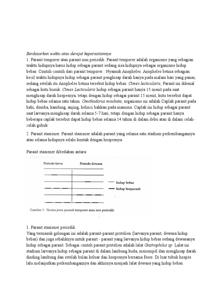Berdasarkan Waktu Atau Derajat Keparasitannya | PDF | Kesehatan Holistik