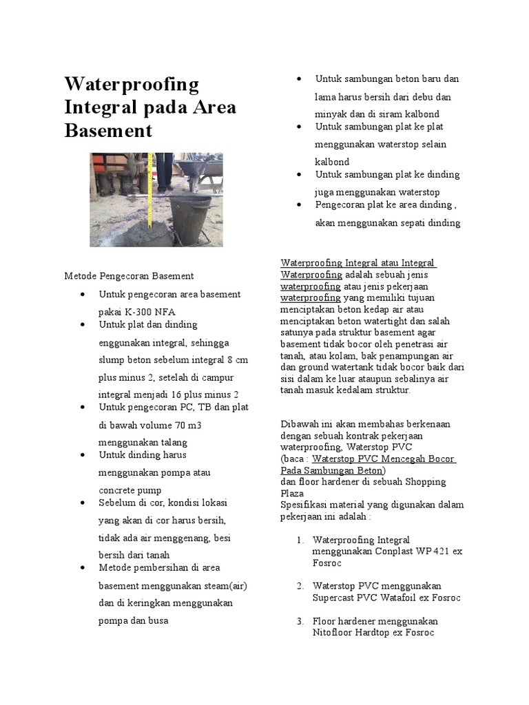 Waterproofing Integral pada Basement | PDF | Komputer