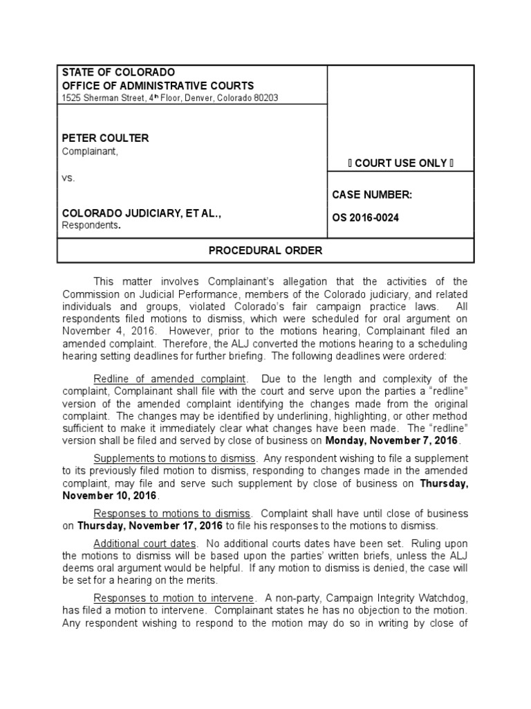 Nov 4, Court Procedural ORDER | Download Free PDF | Administrative Law ...