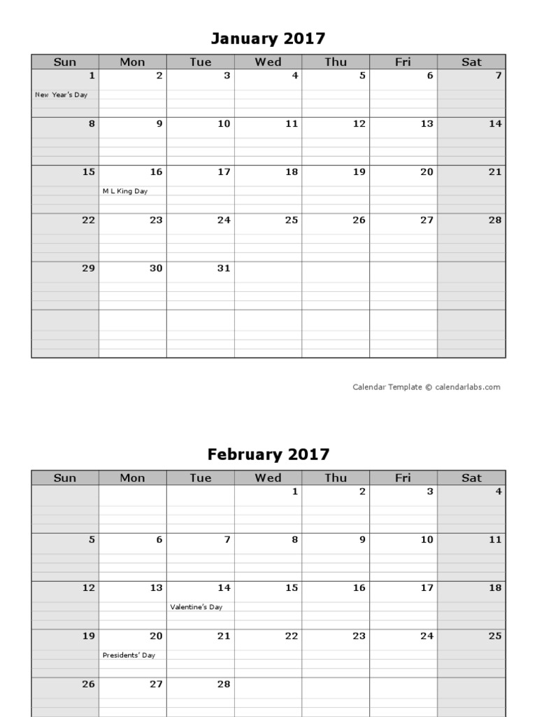 2017 Monthly Calendar Landscape 08 | PDF