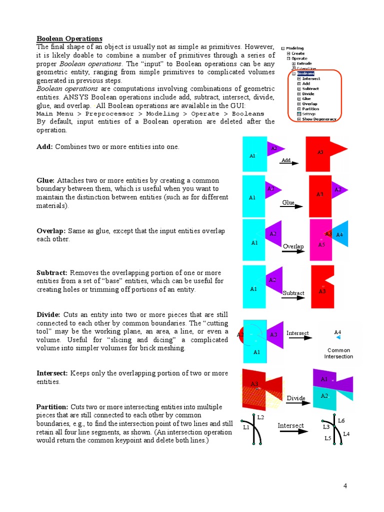 Combining Geometric Entities Through Boolean Operations | PDF | Areas ...