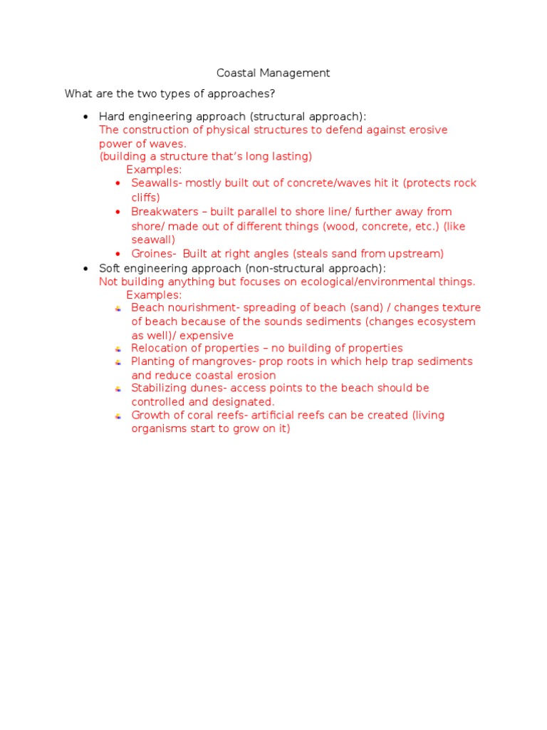 Coastal Management Strategies Explained | PDF