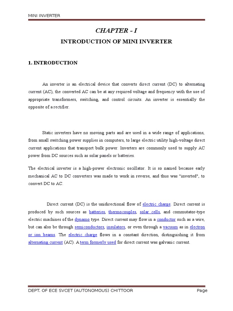 Mini Inverter Mini Project Report. | PDF | Electronic Oscillator ...