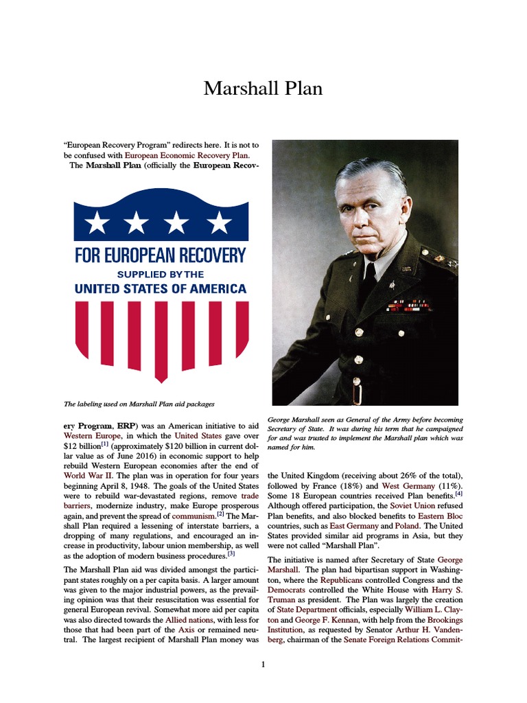 Marshall Plan | PDF | Marshall Plan | International Relations