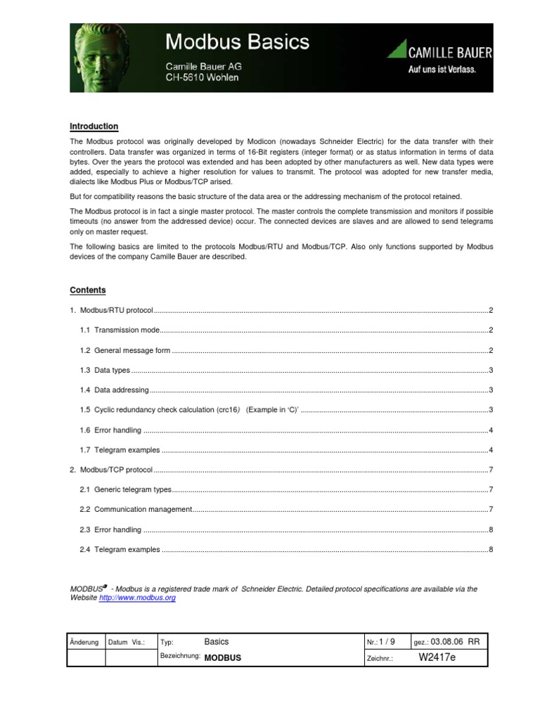 Modbus Basics | PDF | Transmission Control Protocol | Port (Computer Networking)