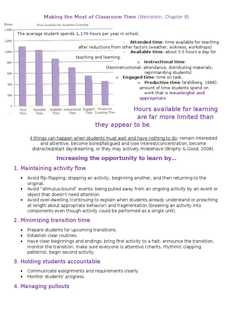 Making The Most of Classroom Time | PDF