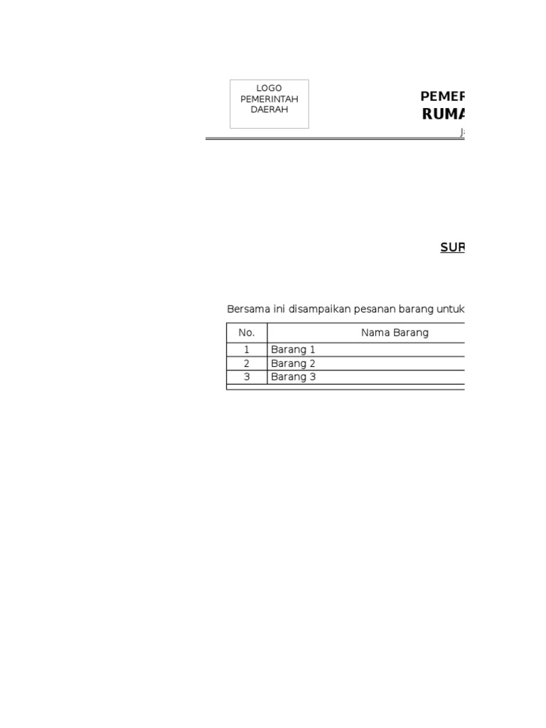 Contoh Surat Pesanan | PDF