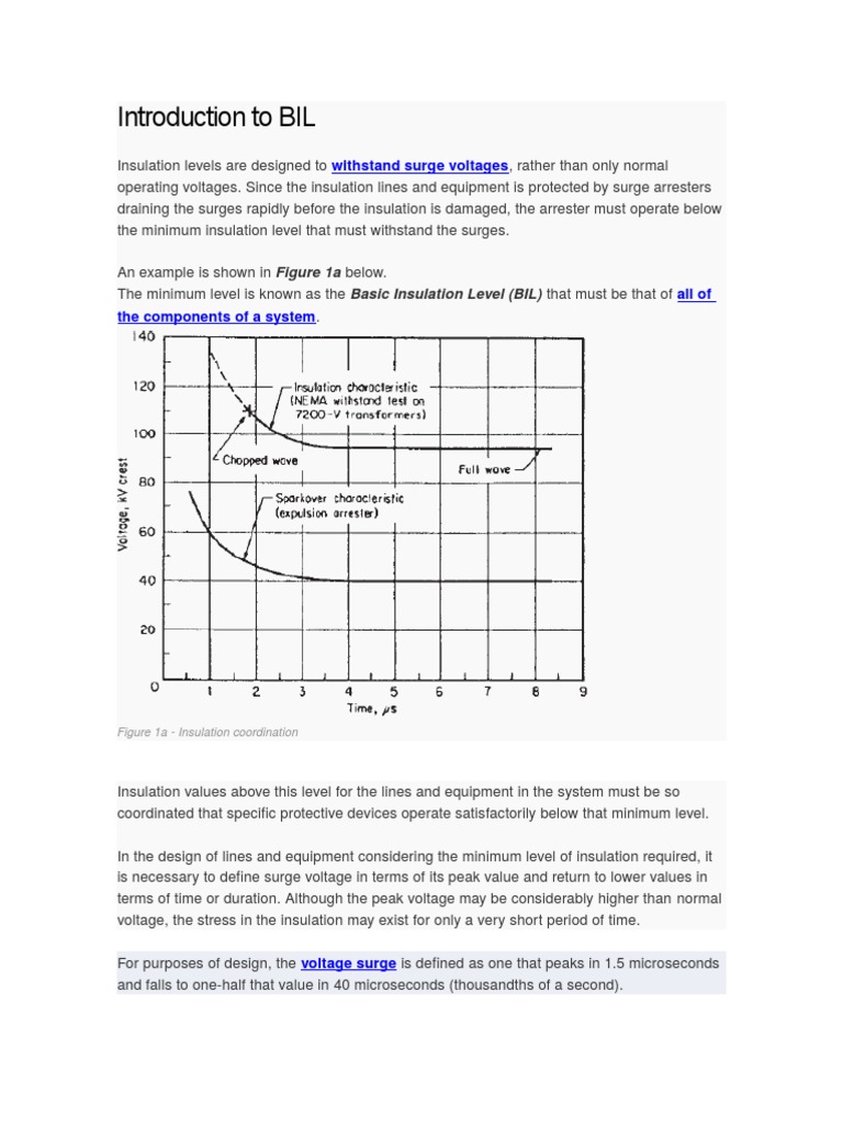 Introduction To BIL: Withstand Surge Voltages | PDF | Insulator ...