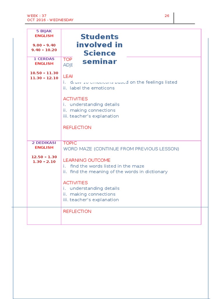 Students Involved in Science Seminar: Topic | PDF