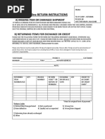 H&M Return Form Instructions | PDF