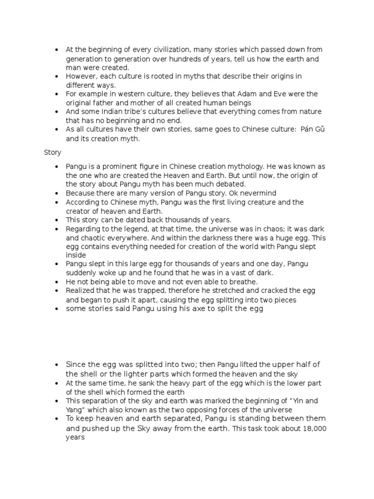 Pangu 2 | PDF | Creation Myths | Yin And Yang