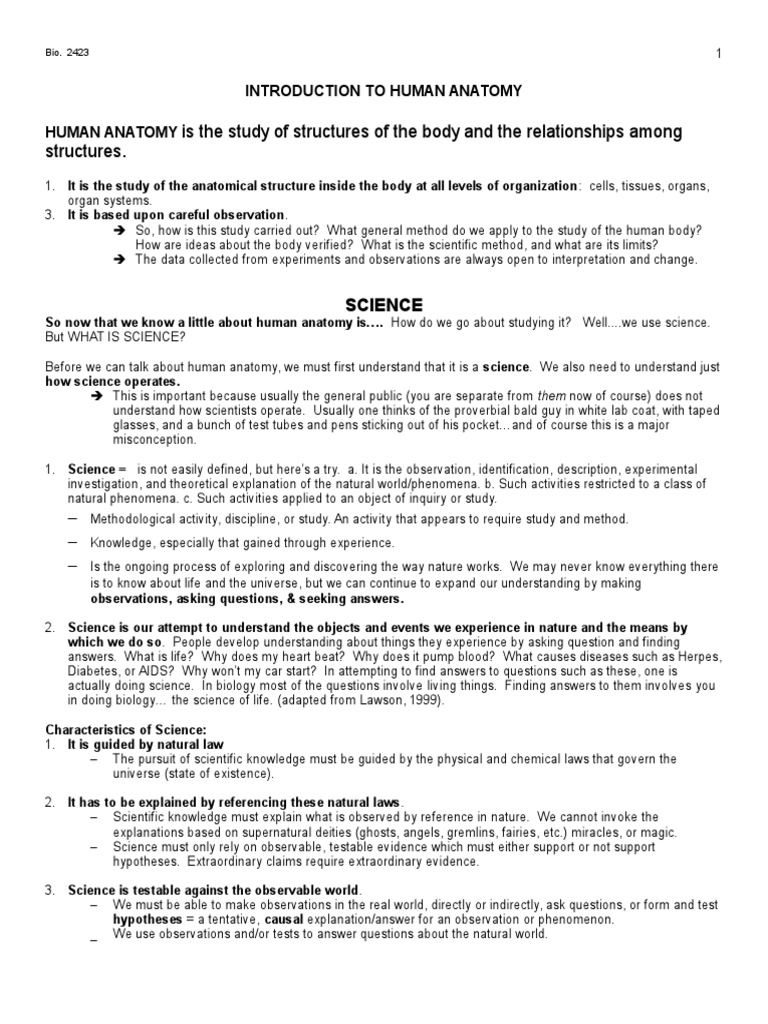 Is The Study of Structures of The Body and The Relationships Among ...