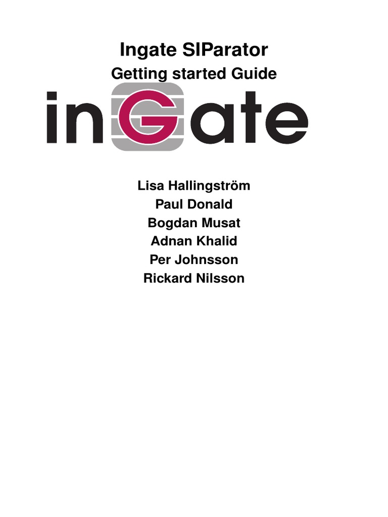 Ingate Siparator Getting Starting Guide PDF | Download Free PDF ...