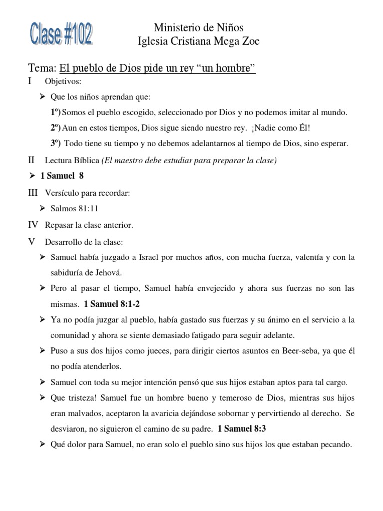El Pueblo de Dios Pide Un Rey Hombre | PDF | Dios | Religión y creencia