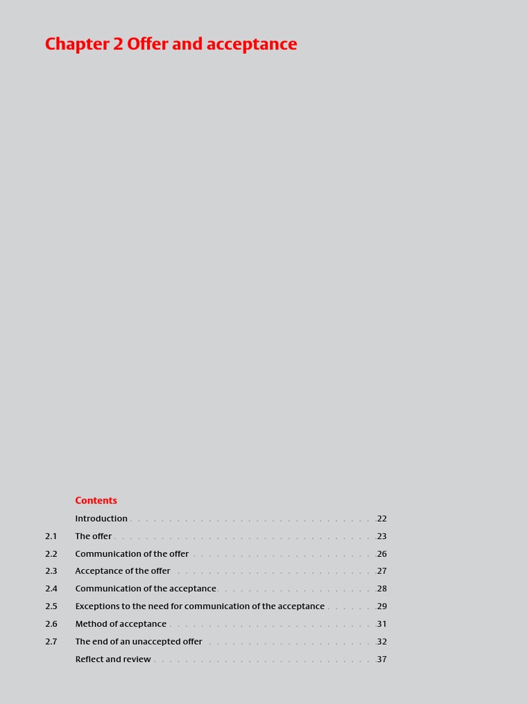 Contract Ch2 PDF | Download Free PDF | Offer And Acceptance | Contract Law