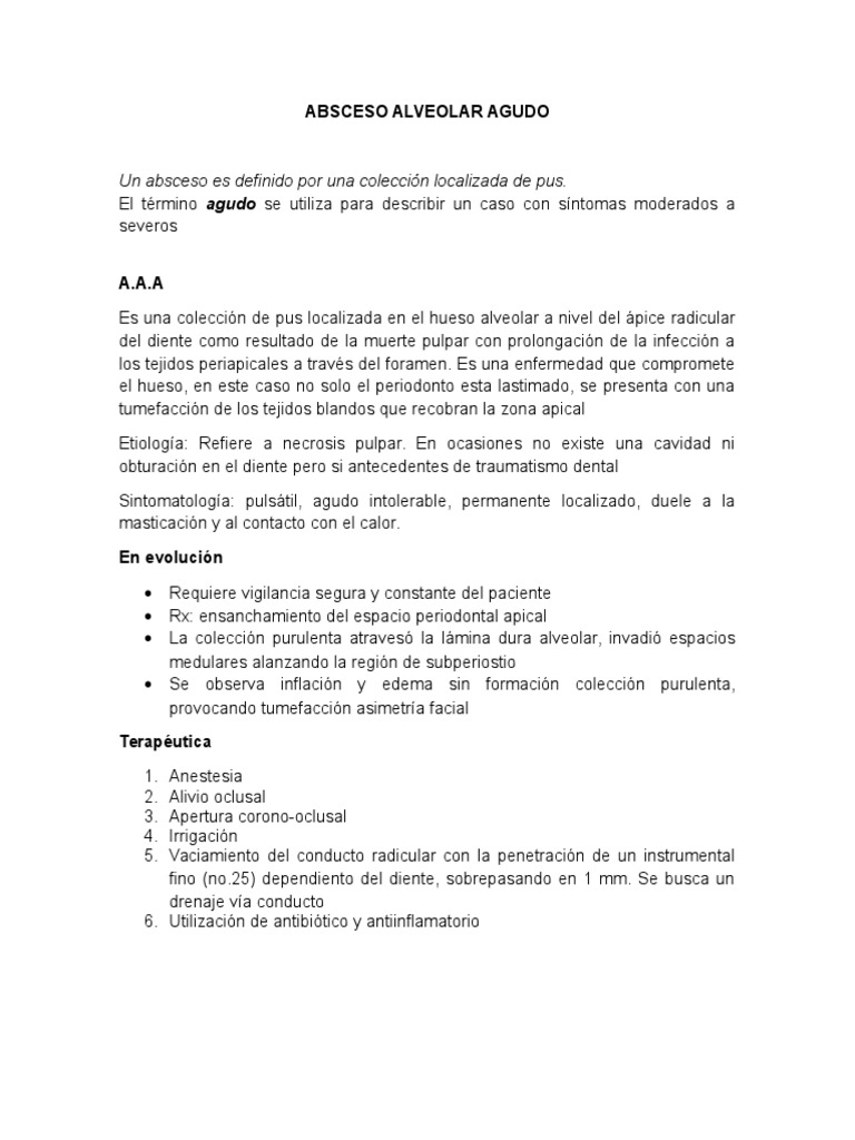 Absceso Alveolar Agudo | PDF | Epidemiología | Medicina