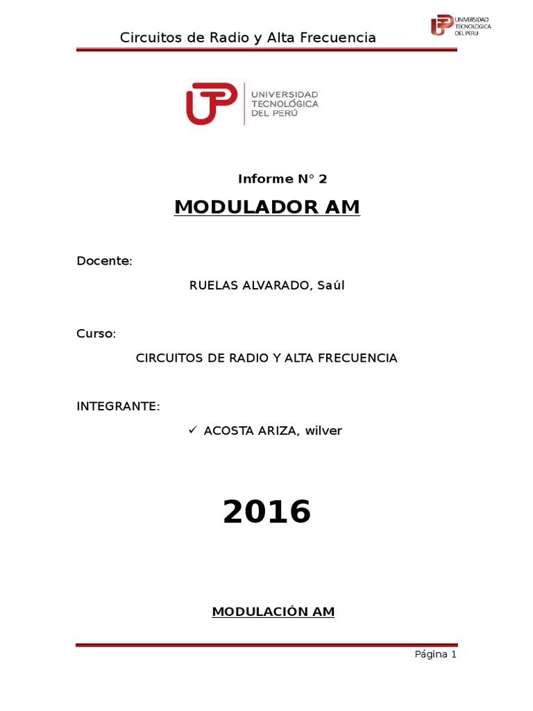 Modulador Am | PDF | Modulación | Modulación de frecuencia
