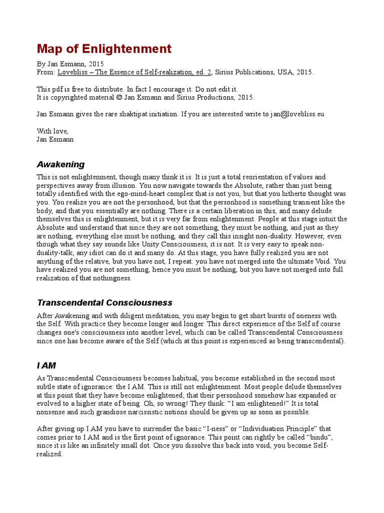 Map of Enlightenment | PDF | Kundalini | Self Realization
