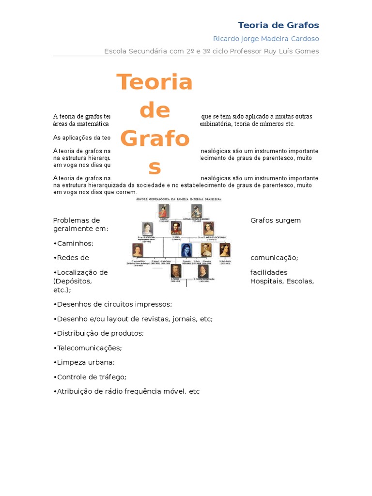 A Teoria Dos Grafos É Um Ramo Da Matemática Que Estuda As Relações ...