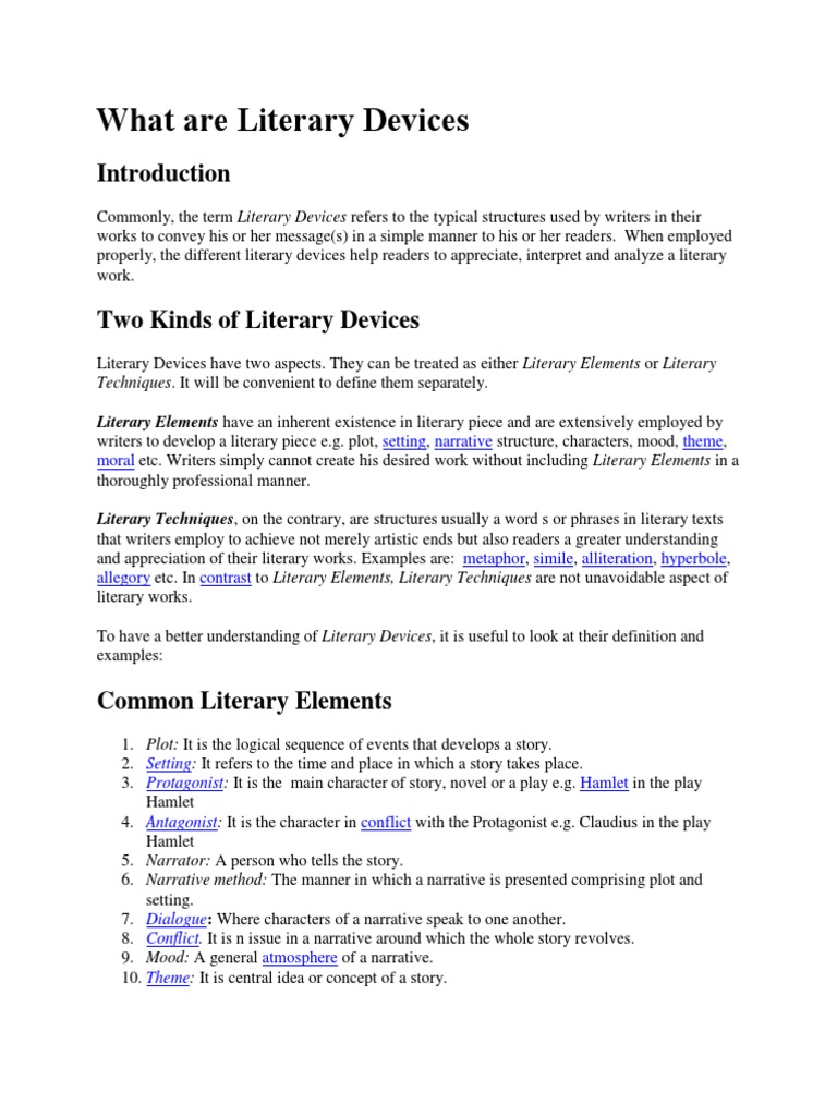 Understanding Literary Devices: A Comprehensive Guide to Common Literary Elements and Techniques ...
