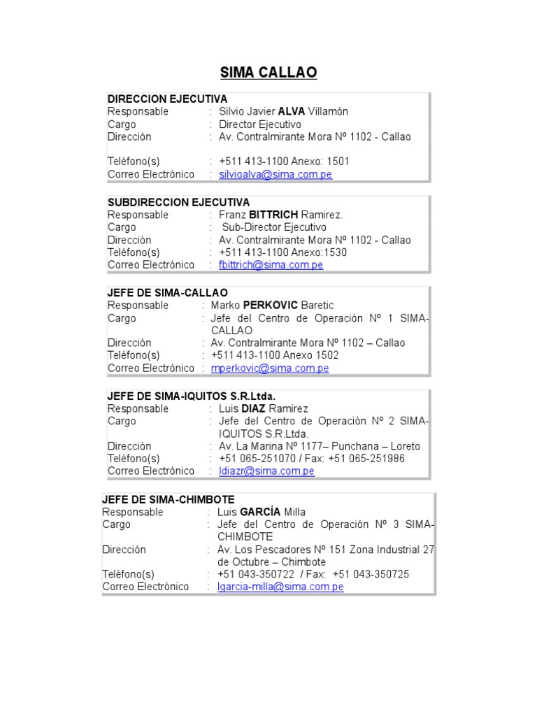 Sima Callao | PDF | Telecomunicaciones | Arquitectura naval