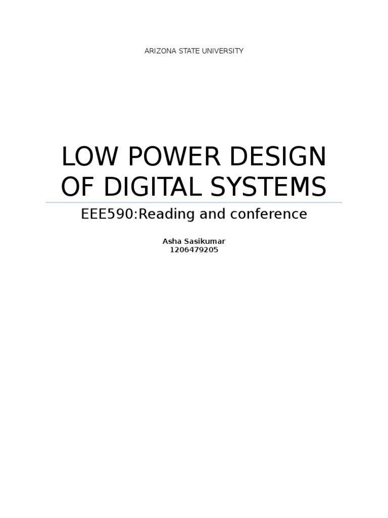Low Power Design in Digital Systems | PDF | Multi Core Processor ...